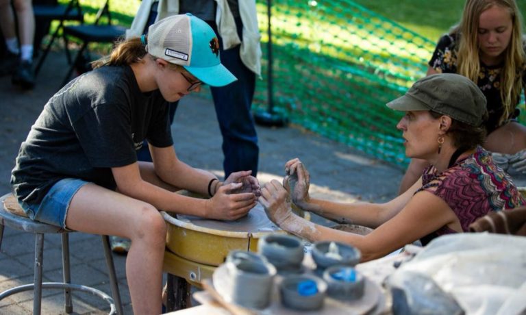 Couple Creating Pottery Together – Mobile Pottery Lessons